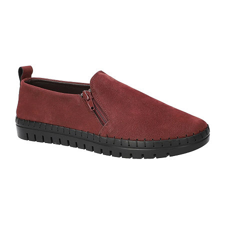 Click here for Easy Street Womens Astoria Zip-Up Flats - Burgundy... prices