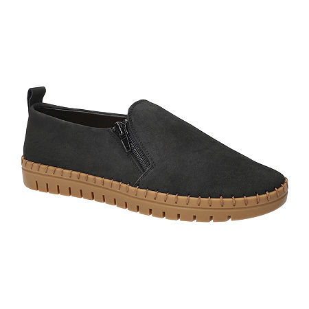 Click here for Easy Street Womens Astoria Zip-Up Flats - Black prices