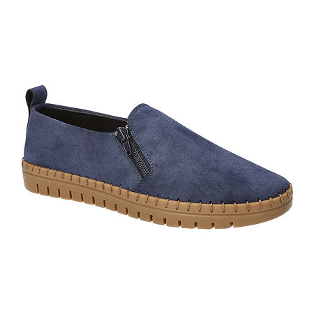 Click here for Easy Street Womens Astoria Zip-Up Flats - Navy prices