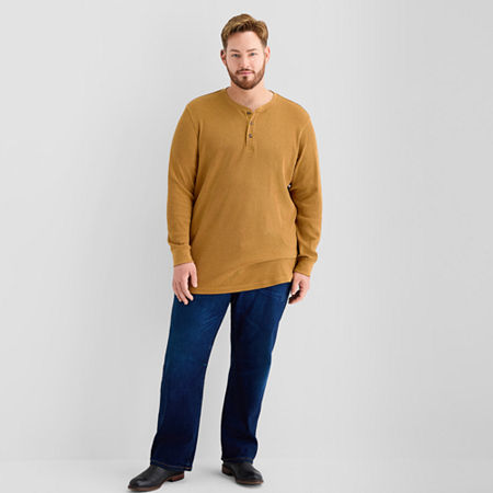 Click here for St. Johns Bay Waffle Mens Henley Neck Long Sleeve... prices