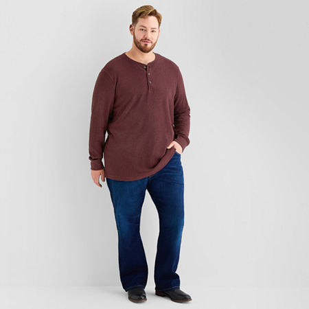 Click here for St. Johns Bay Waffle Mens Henley Neck Long Sleeve... prices
