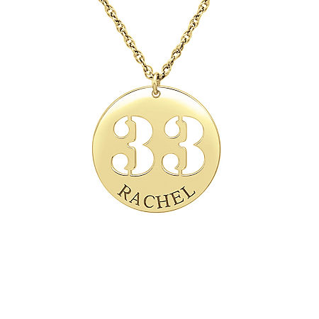 Click here for Personalized Womens 14K Gold Name and Number Round... prices