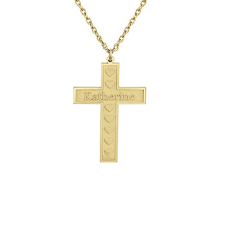 Click here for Personalized Womens 14K Gold Heart Cross Name Pend... prices