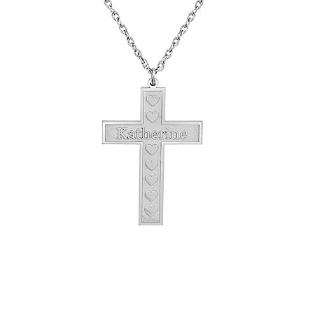 Click here for Personalized Womens 14K Gold Heart Cross Name Pend... prices