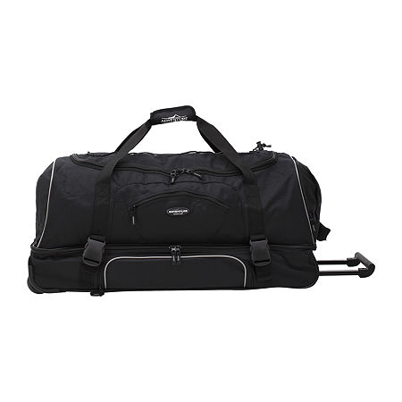 Travelers Club Adventure 30 Drop Bottom Wheeled Duffel Bag  One Size  Black
