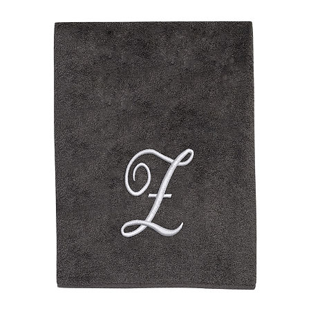 Avanti Monogram Initial Script Granite & Silver Hand Towel  16 x 30 - Z