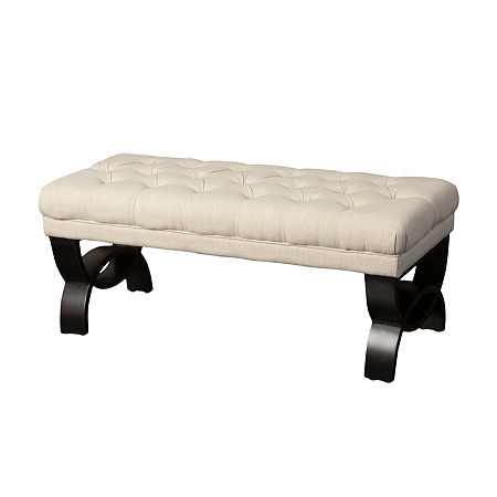 Click here for Scarlett Upholstered Tufted Bench  One Size  Beige prices
