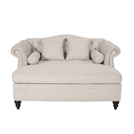 Click here for Wellen Nailhead Trim Chaise Lounge  One Size  Beig... prices