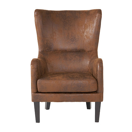 Click here for Lorenzo Upholstered Wingback Chair  One Size  Brow... prices