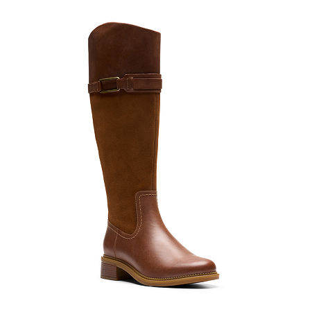 Click here for Clarks Womens Maye Carly Stacked Heel Riding Boots... prices