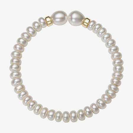 Click here for Womens White Cultured Freshwater Pearl 14K Gold Ba... prices