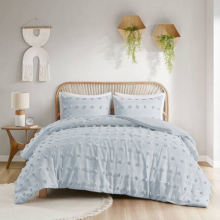 Intelligent Design Lucy Clip Jacquard 3-Piece Comforter Set  Full/Queen - Blue
