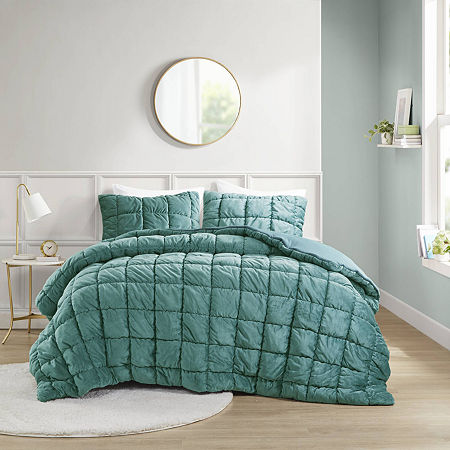 Intelligent Design Velvet Dream Puff 3-Pc. Comforter Set  King - Teal