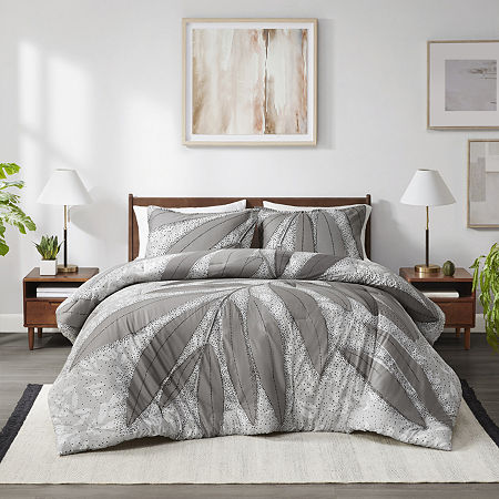 Urban Habitat Adrian Botanical 3-Pc. Comforter Set  Full/Queen - Grey