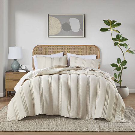 Urban Habitat Dune Gauze 3-Pc. Quilt Set  King/California King - Natural