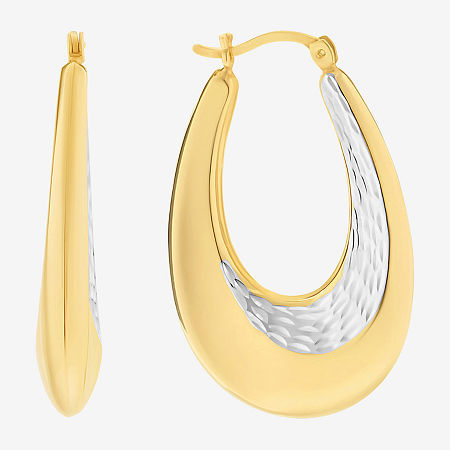 Click here for Womens 14K Gold Over Silver 36mm Oval Hoop Earring... prices