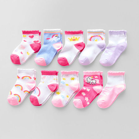 Click here for Piper & Jax Baby Girls 10 Pair Crew Socks  6-12 Mo... prices
