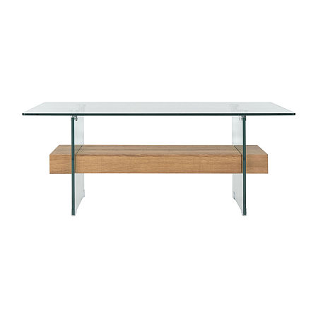 Click here for Kayley Storage Glass Coffee Table  One Size  Brown prices