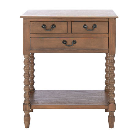Athena 3 Drawer Console Table - Brown
