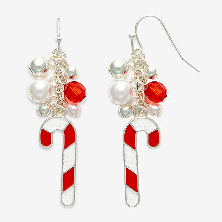 Click here for Mixit Candy Cane Womens Multi Color Glass Drop Ear... prices