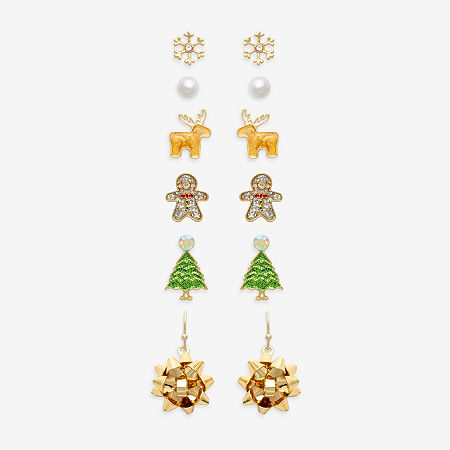 Click here for Mixit Gold Tone Christmas Tree & Snowflake Womens... prices