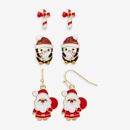 Click here for Mixit Gold Tone Candy Cane; Bell & Santa Womens 3... prices
