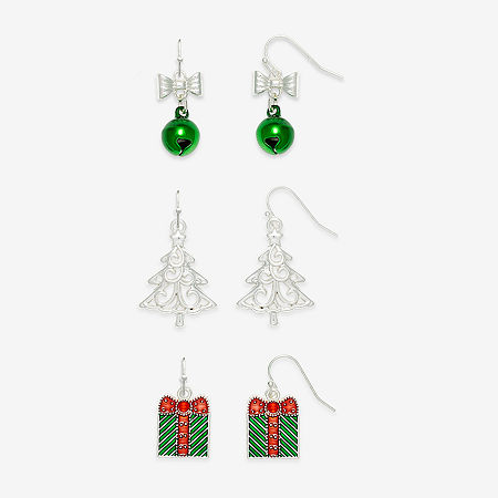 Click here for Mixit Silver Tone Bell; Present & Christmas Tree W... prices