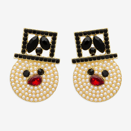 Click here for Mixit Snowman Multi Color Glass 21.3mm Stud Earrin... prices