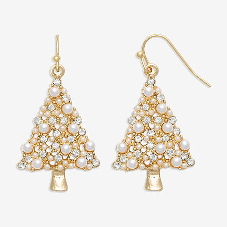 Click here for Mixit Gold Tone And Pearl Christmas Tree Womens Mu... prices
