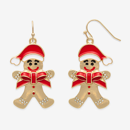 Click here for Mixit Gingerbread Man Womens Multi Color Glass Dro... prices