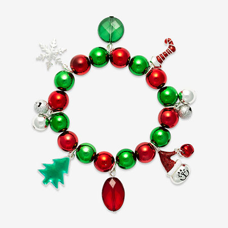 Click here for Mixit Holiday Charm Womens Multi Color Glass Stret... prices