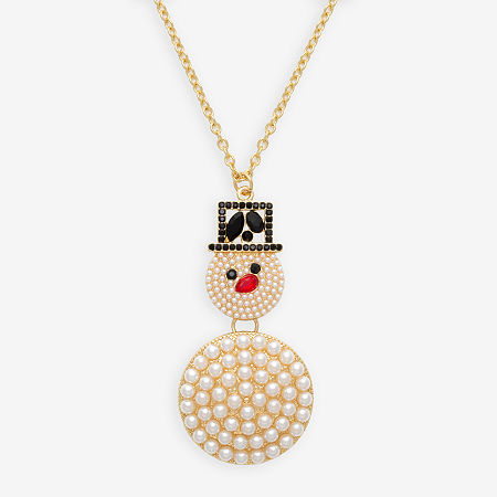 Click here for Mixit Gold Tone Snowman Womens Multi Color Cubic Z... prices