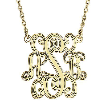 Click here for Personalized Sterling Silver 40mm Monogram Necklac... prices