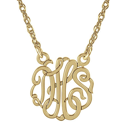 Click here for Personalized Sterling Silver 15mm Monogram Necklac... prices