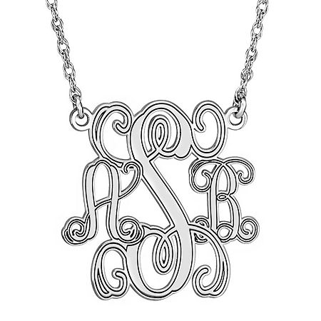 Click here for Personalized Sterling Silver 40mm Monogram Necklac... prices