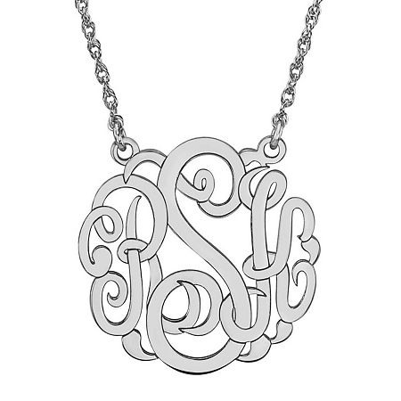 Click here for Personalized Sterling Silver 25mm Monogram Necklac... prices