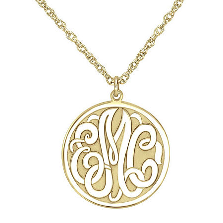 Click here for Personalized 14K Gold Over Silver 20mm Monogram Ro... prices