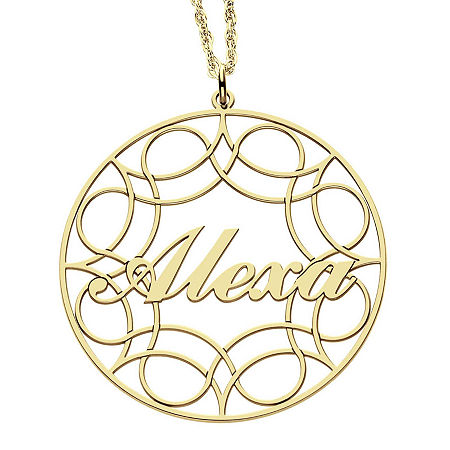 Click here for Personalized 14K Gold Over Silver Name Pendant wit... prices