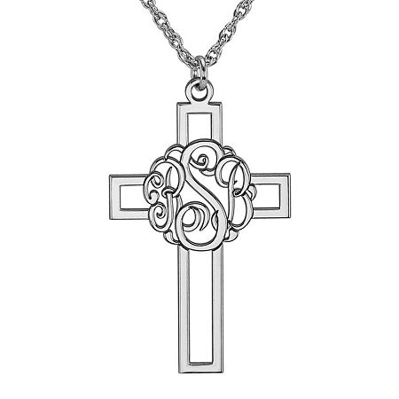 Click here for Personalized 14K Gold Over Silver 20mm Monogram Cr... prices