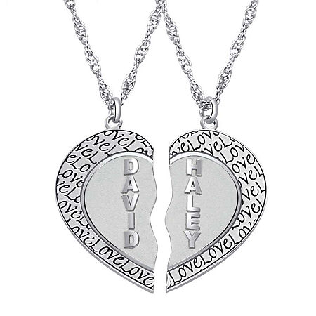 Click here for Personalized 14K Gold Over Silver Couples Name Hea... prices