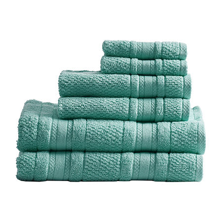 Madison Park Essentials Adrien Super-Soft Cotton 6-Pc. Bath Towel Set - Teal