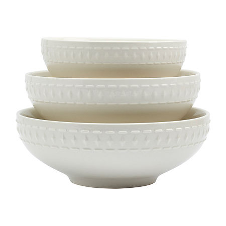 Click here for Tabletops Gallery 3-pc Bloom Round Embossed Bowl S... prices