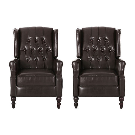 Click here for 2-pc. Tufted Roll-Arm Recliner  One Size  Brown prices