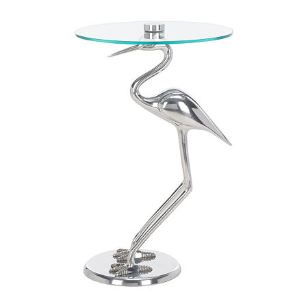 Click here for Tori Glass Top Glass End Table  One Size  Silver prices
