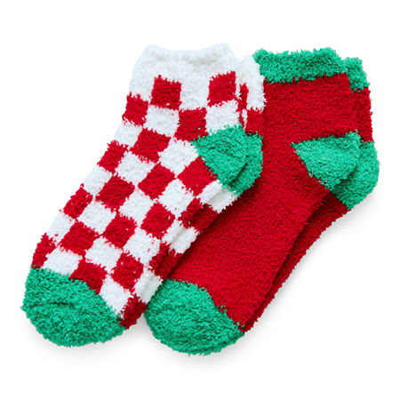 Click here for Mixit Cozy Womens 2 Pair Low Cut Socks  4-10  Red prices