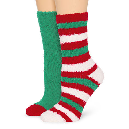 Click here for Mixit Cozy Womens 2 Pair Crew Socks  4-10  Red prices