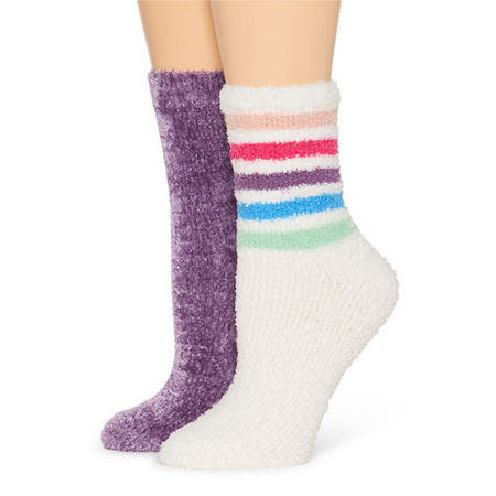 Click here for Mixit Cozy Chenille Womens 2 Pair Crew Socks  4-10... prices
