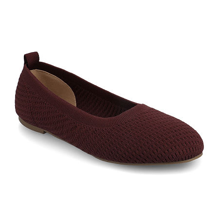 Journee Collection Womens Maryann Knit Round Toe Ballet Flats - Mauve