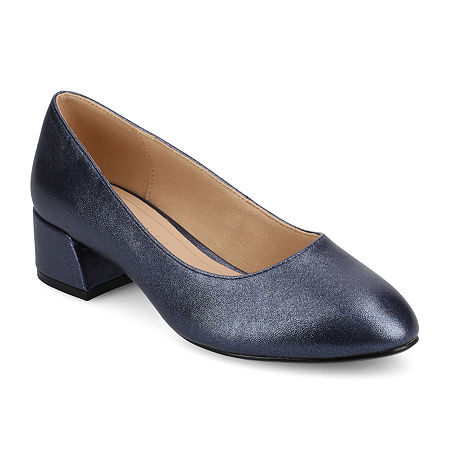Journee Collection Womens Saarii Round Toe Block Heel Pumps - Midnight