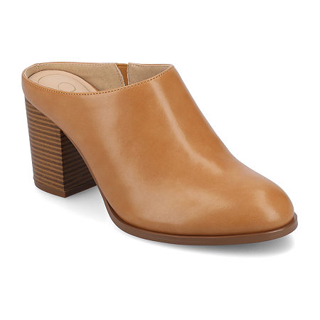 Journee Collection Womens Kendra Open Heeled Pointed Toe Pumps - Tan